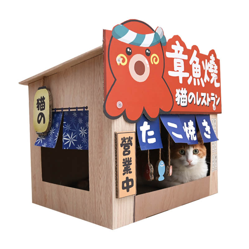 Japanese-style Cat Scratching Post Cat House – ArkPet